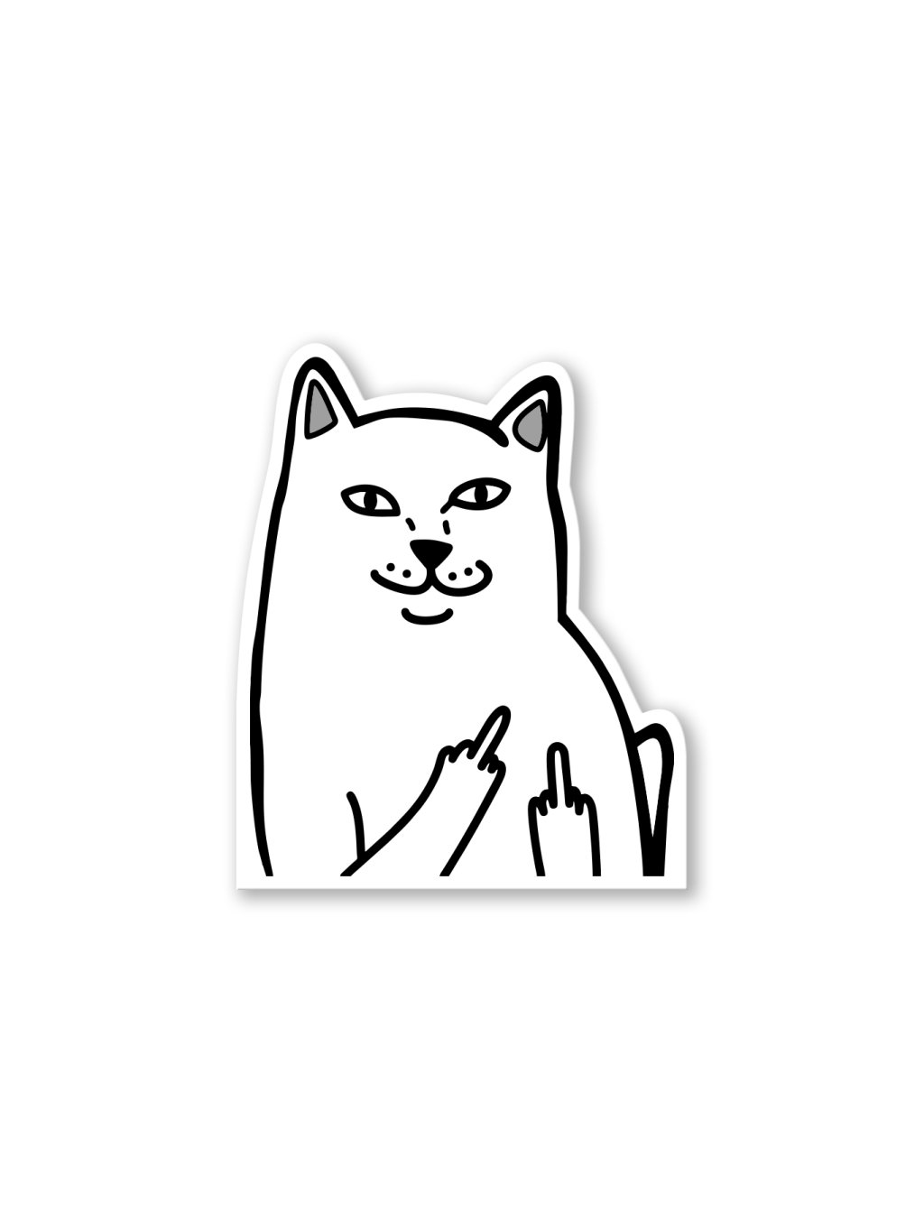 Samolepka Middle Finger Cat - MemeMerch