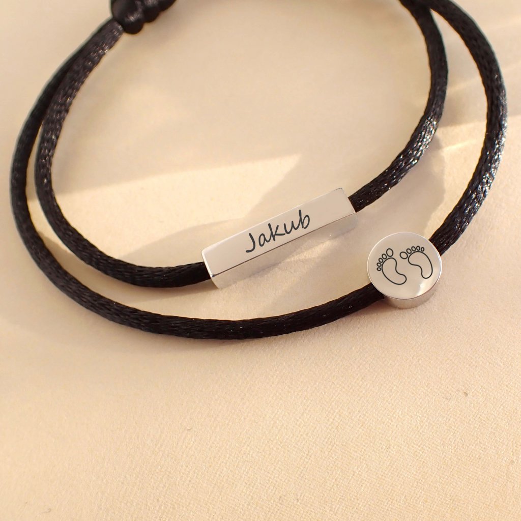 Pánský dvojitý náramek se dvěma komponenty a s TEXTEM na přání | MIDORINI