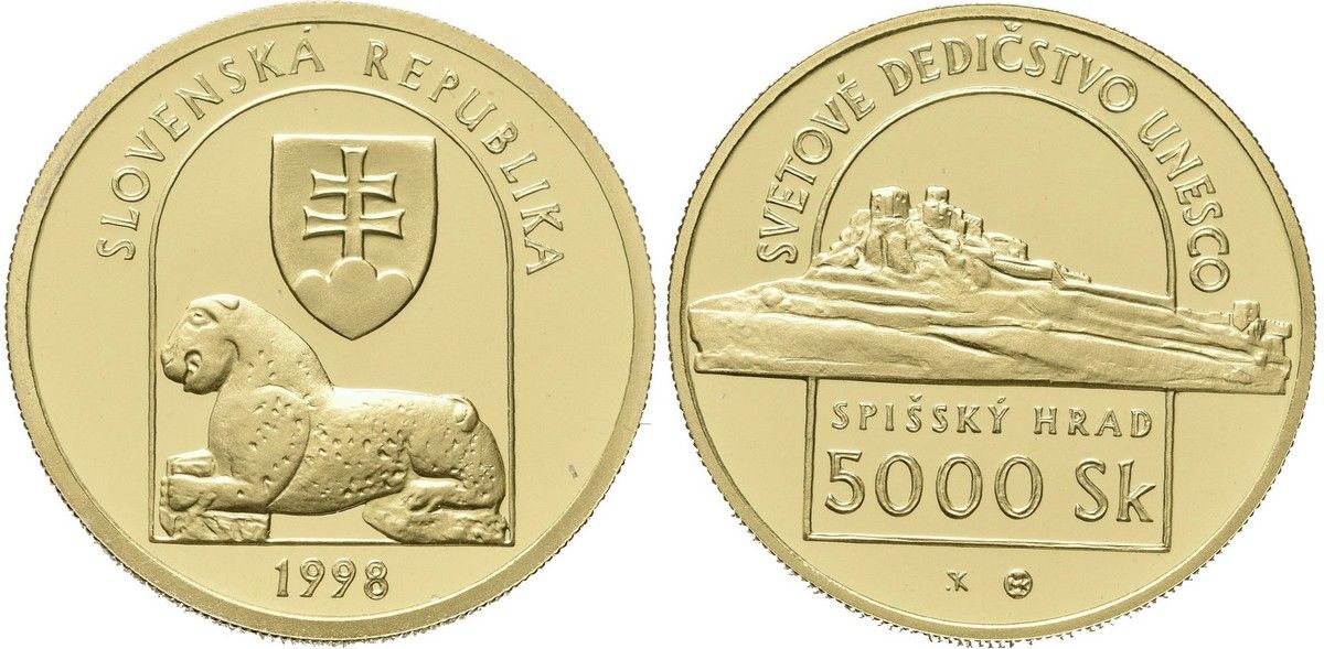 5000 Sk/1998 - Spišský hrad - Svetové dedičstvo UNESCO - mince.shop