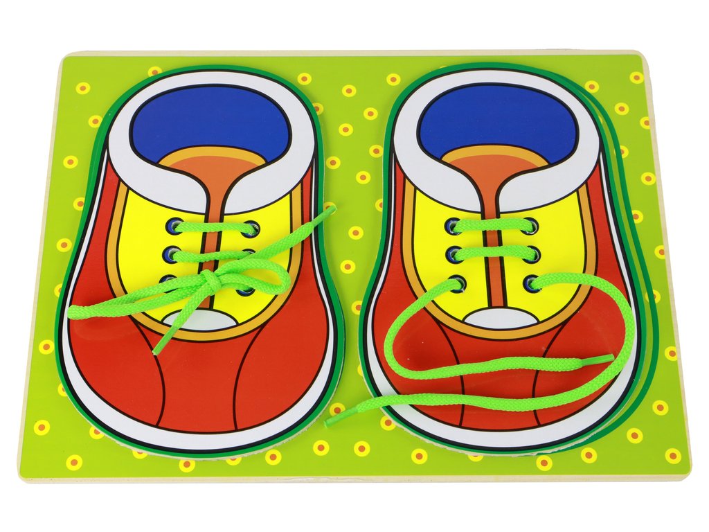 Drevená Edukačná Hračka Učenie Uzlovanie Tkaničiek | Ministerstvo Hračiek