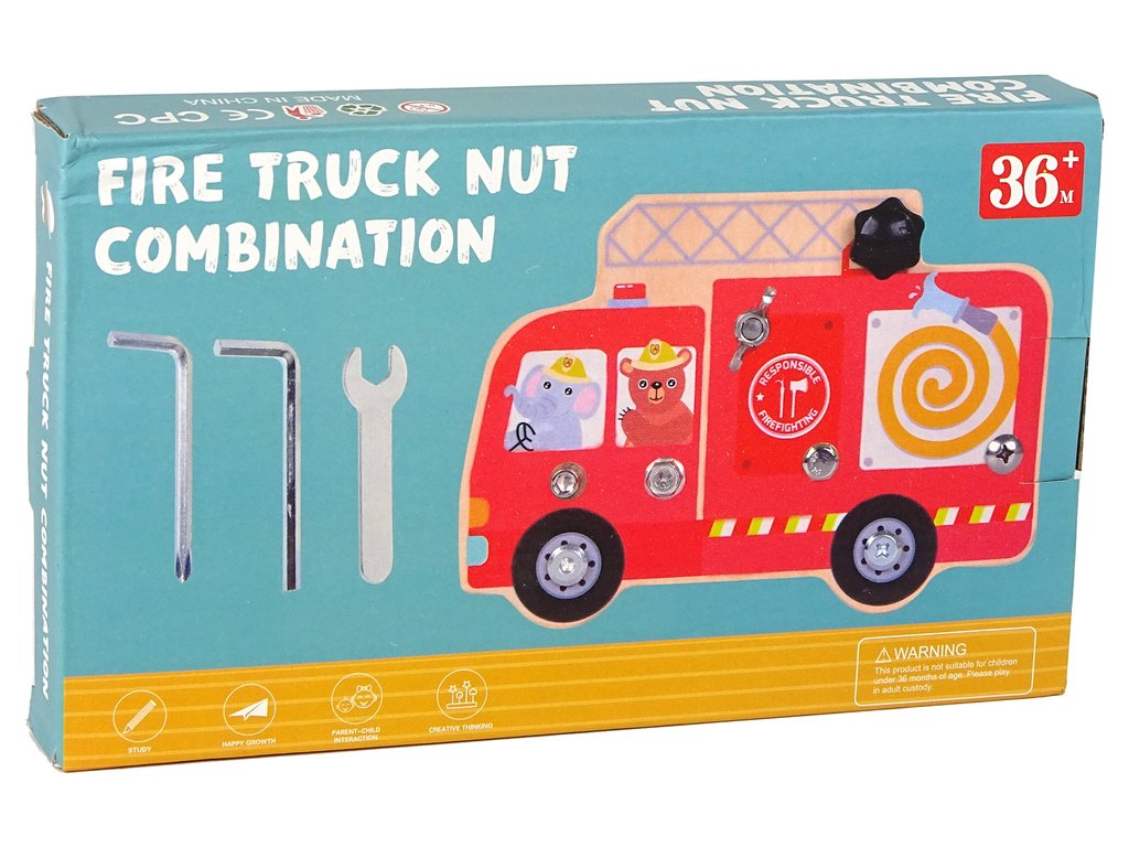 Drevený Hasičský Elektrické autíčko na Skrutkovanie a Uťahovanie ...