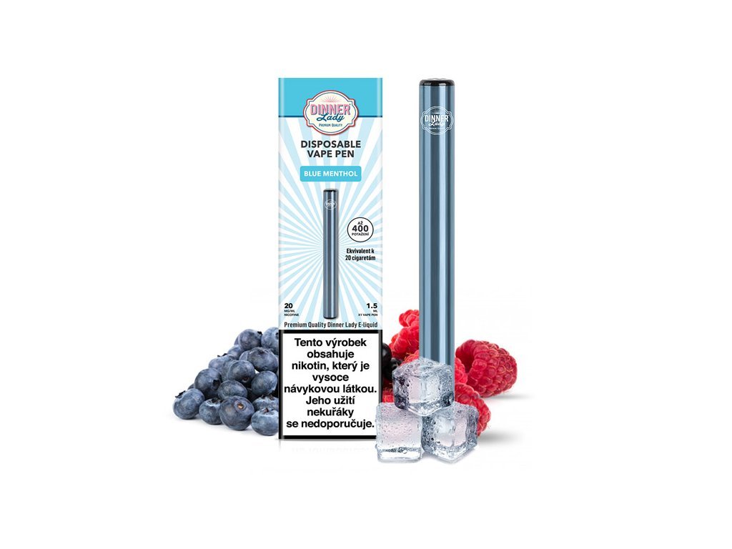 ᐉ Koupit Dinner Lady Vape Pen Jednorázová E Cigareta Blue Menthol 20 Mg