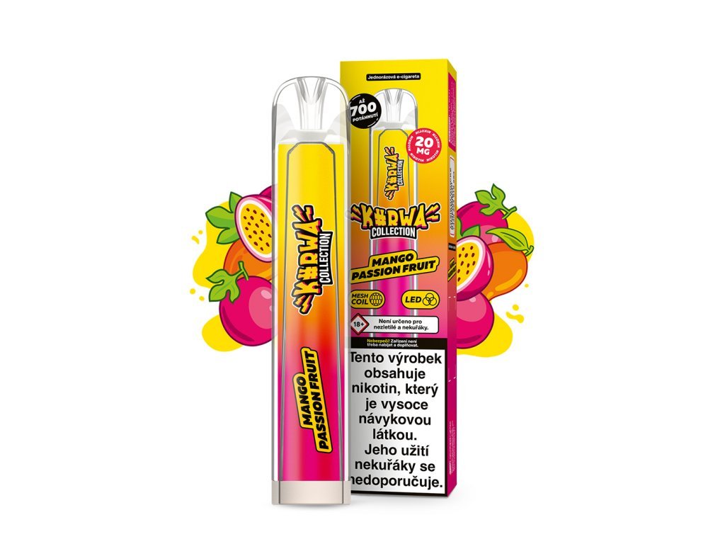 ᐉ Koupit Kurwa Collection Jednorázová E Cigareta 20 Mg Ml Mango Passion