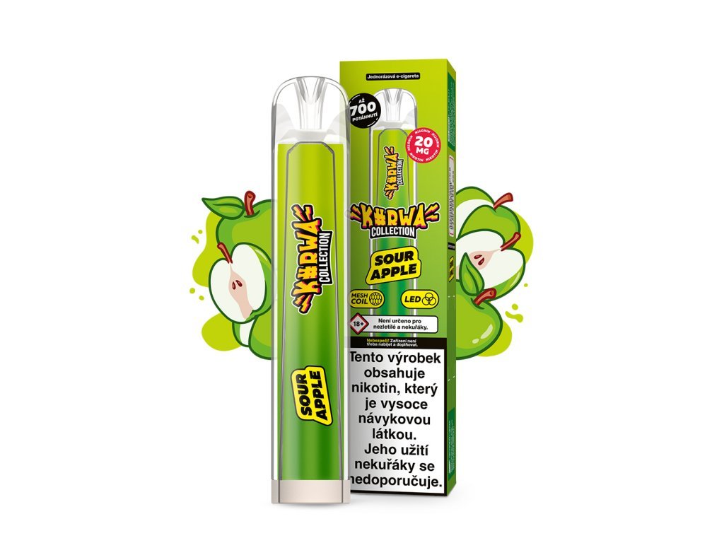 ᐉ Koupit Kurwa Collection Jednorázová E Cigareta 20 Mg Ml Sour Apple