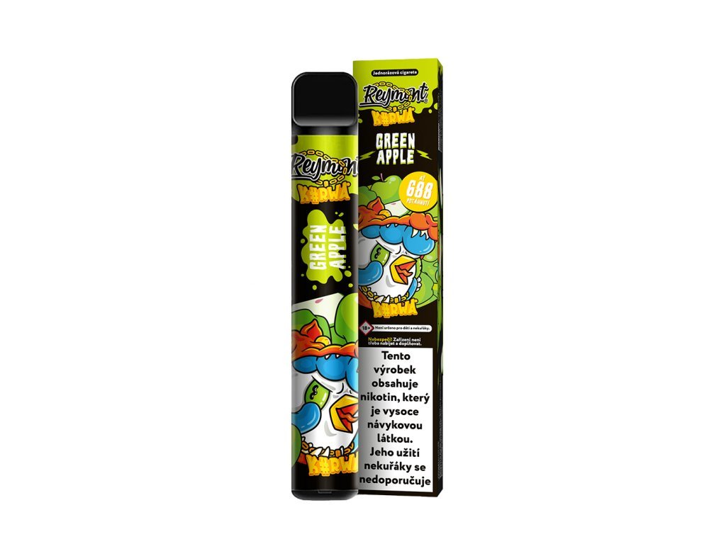 ᐉ Koupit Reymont Kurwa Jednorázová E Cigareta 20 Mg Ml Green Apple