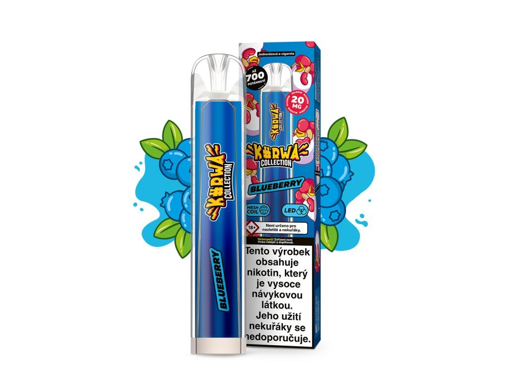 ᐉ Koupit Kurwa Collection Jednorázová E Cigareta 20 Mg Ml Blueberry