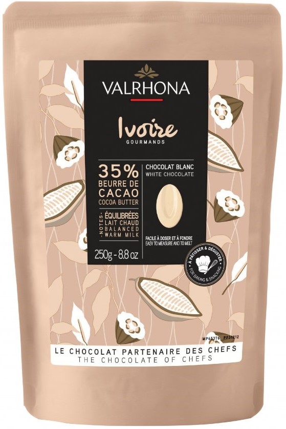 Valrhona Feves White Milk Chocolate Ivoire 35% 250g ⇒ $26.83 ️ Mocafino.com