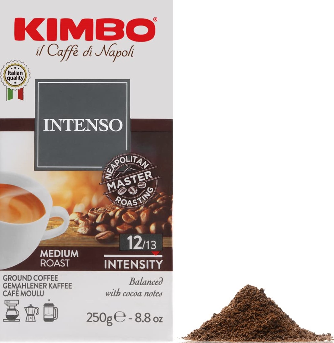 Kimbo Aroma Intenso mletá káva 250 g - Mocafino.sk