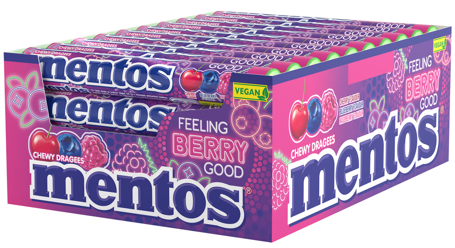 Mentos Berry Good žuvacie cukríky kartón 40 x 37,5g ⇒ €21,99 – ️ ...