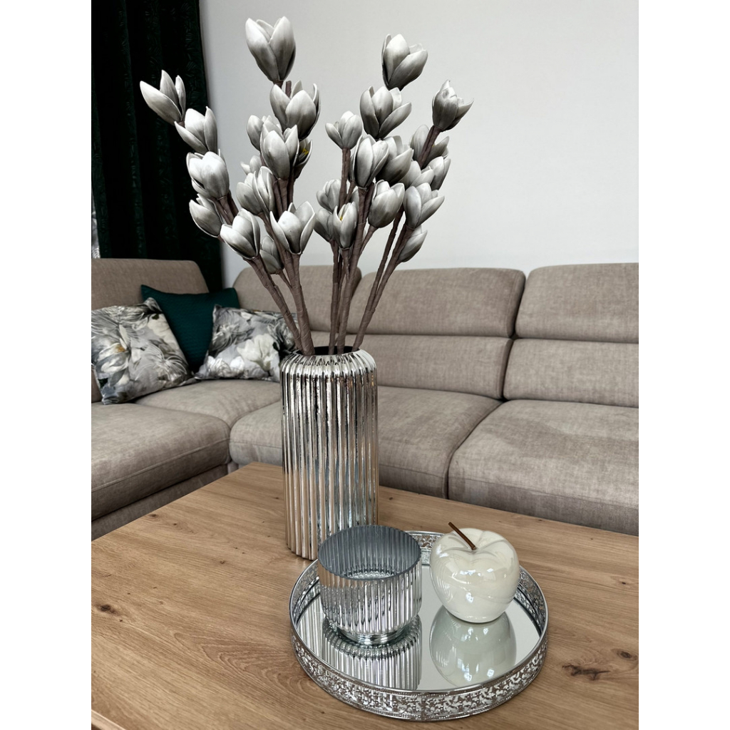 Strieborná sklenená váza NELA 2 | mojnabytok.sk