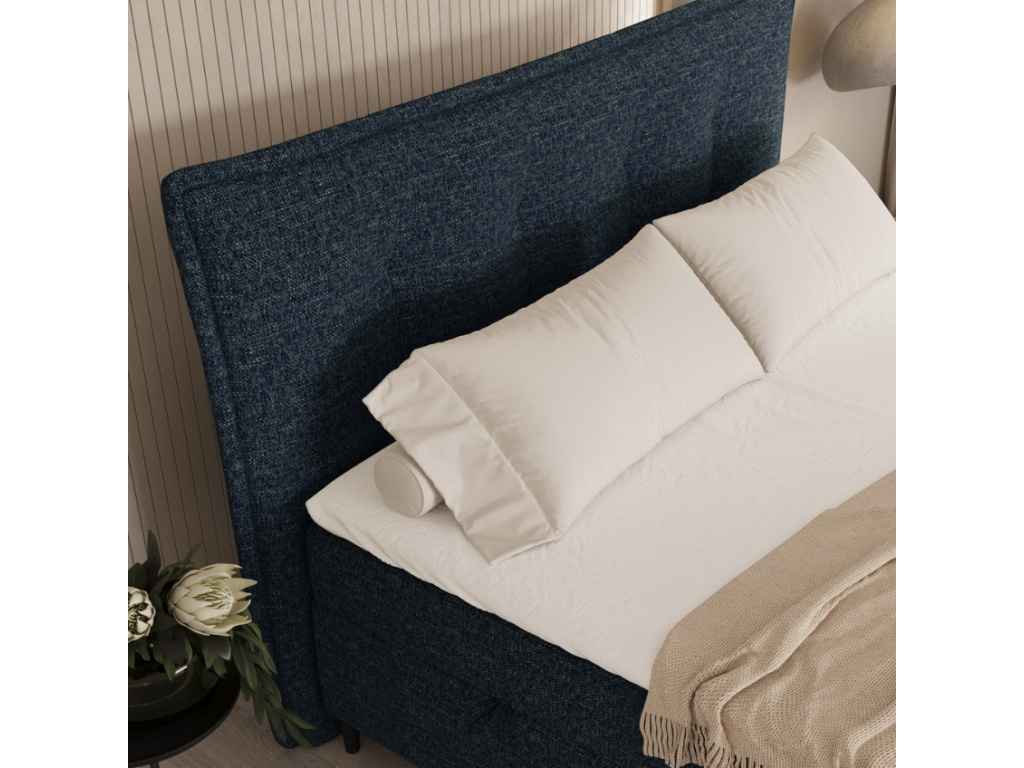 Modrá čalouněná postel boxspring SINAI 180 x 200 cm - momenti.cz