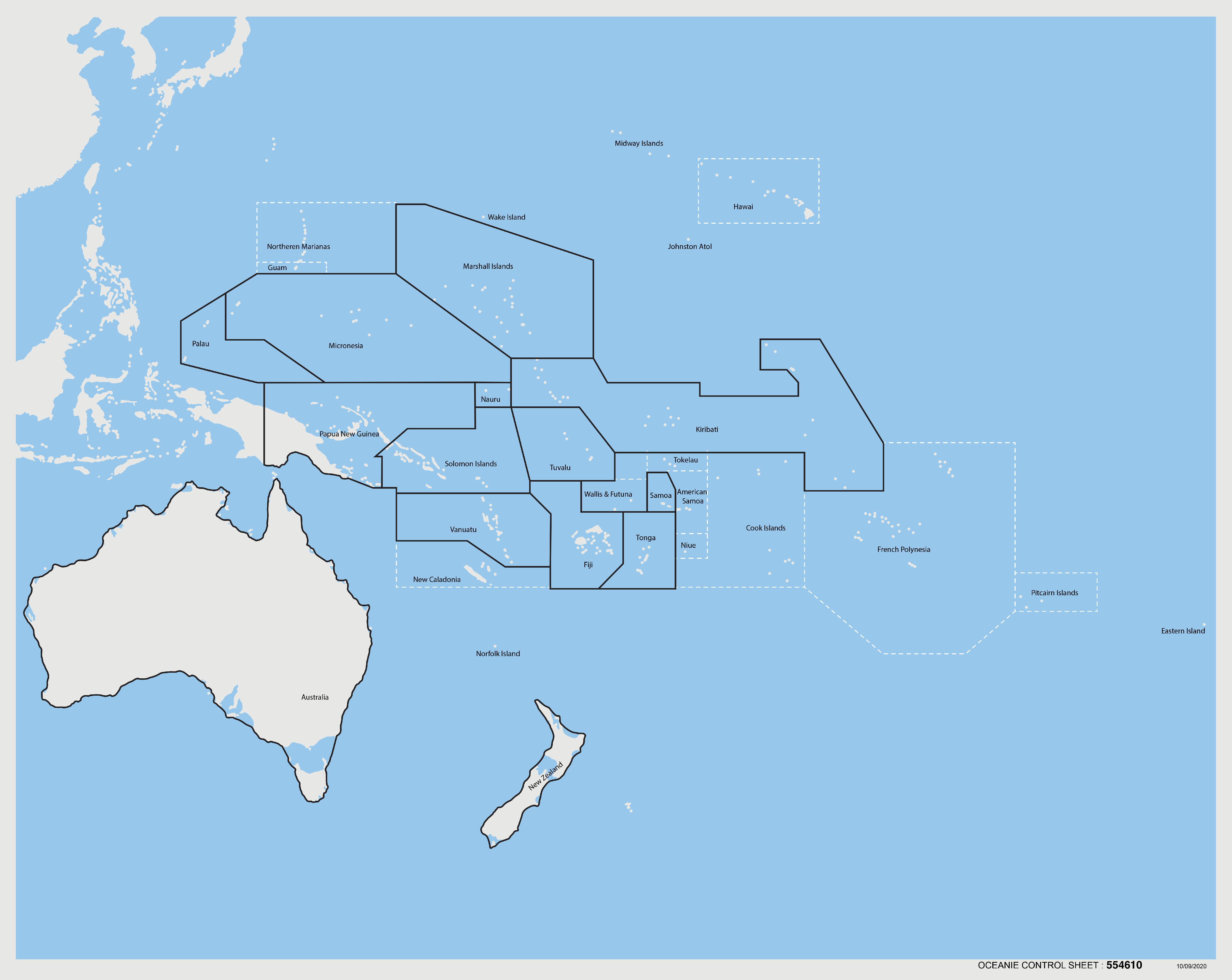 Oceania Control Map: Labeled - Montessori eshop s.r.o.