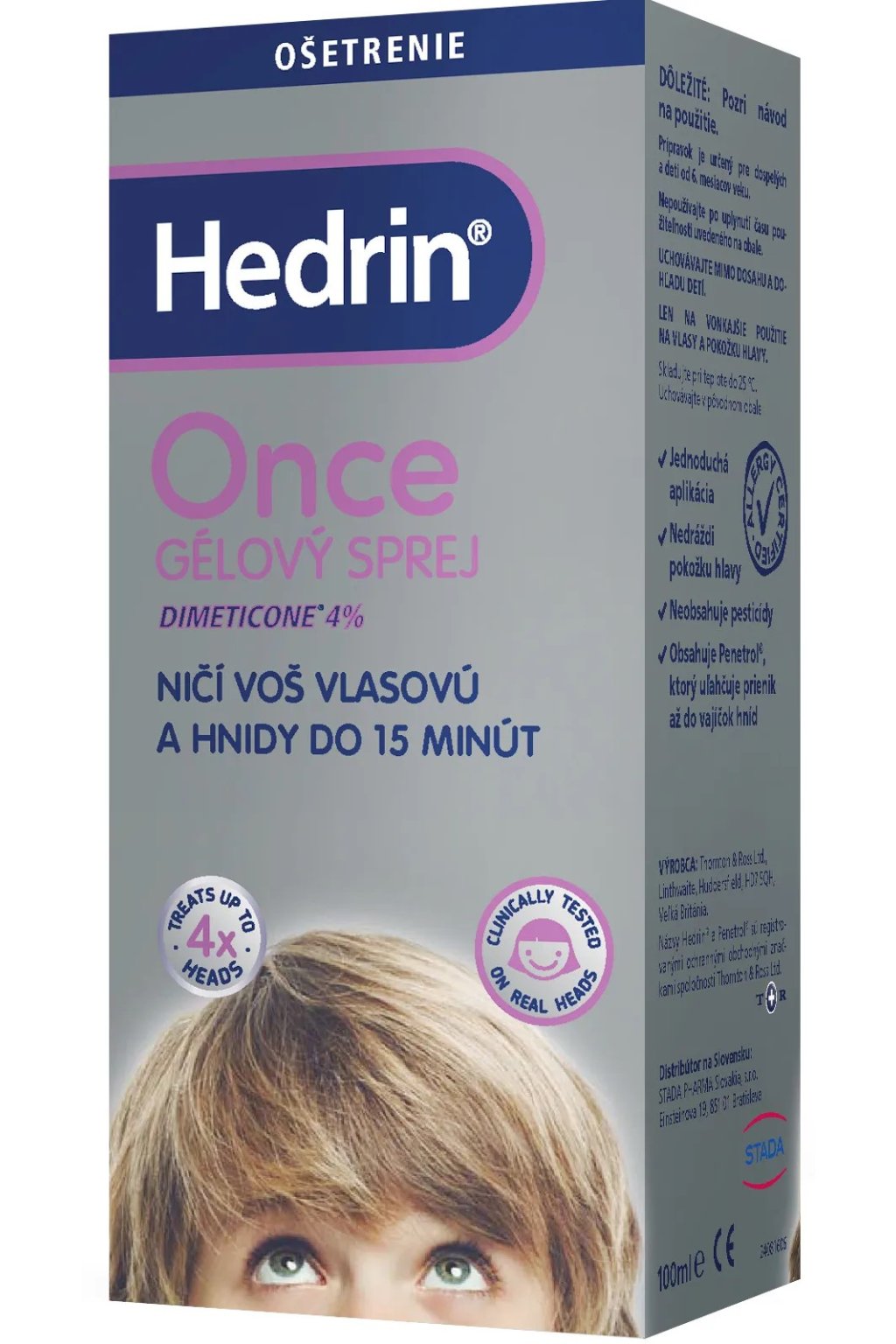 Hedrin Once Spray gel proti všiam a hnidám, 100 ml - NAKUPUJZDRAVO.SK