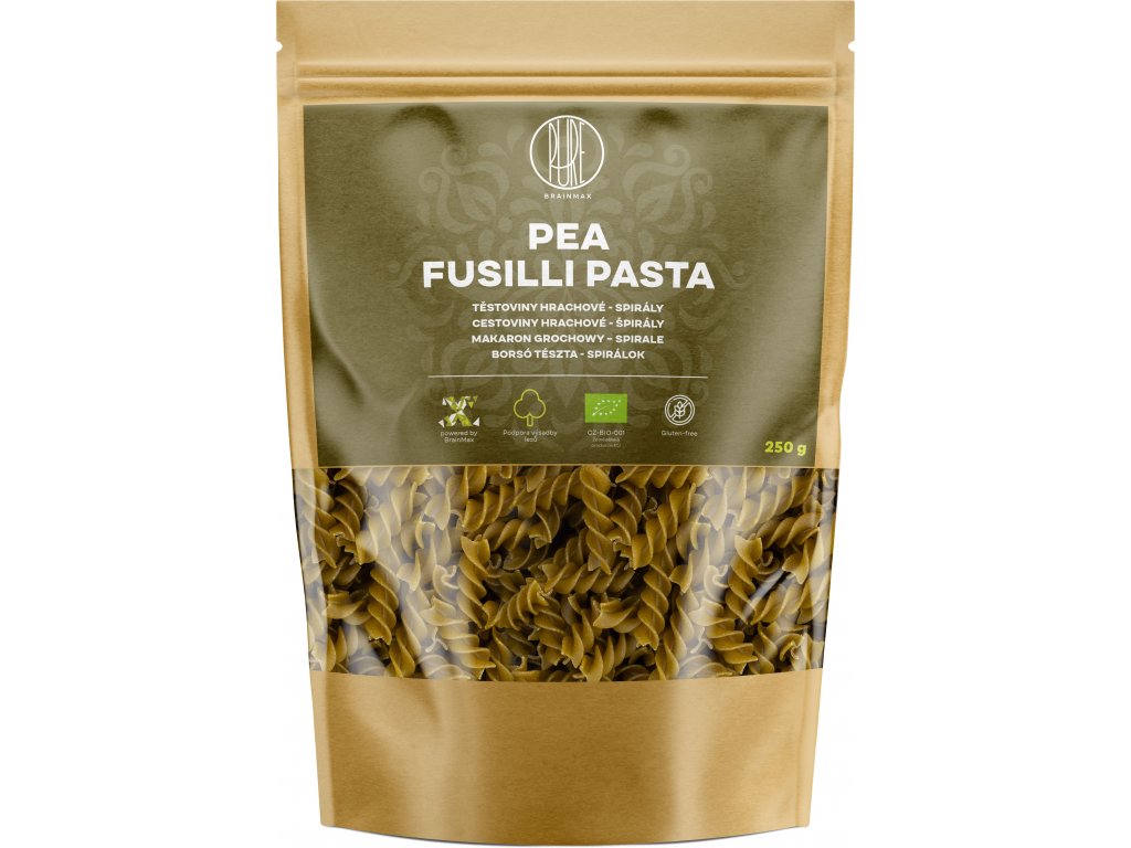 BrainMax Pure Těstoviny hrachové, spirály, BIO, 250g | Nature's Power ...