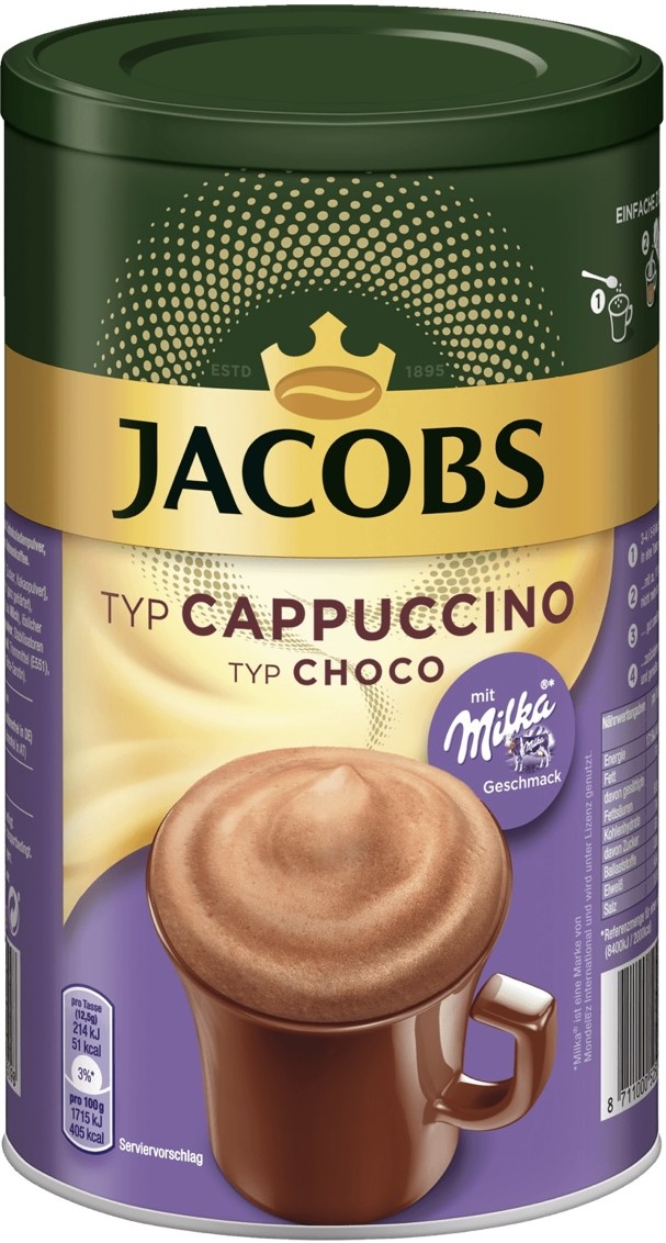 Jacobs Milka Cappuccino čokoládové Dóza 500 g ⇒ 139 Kč - ️ Jacobs Douwe ...