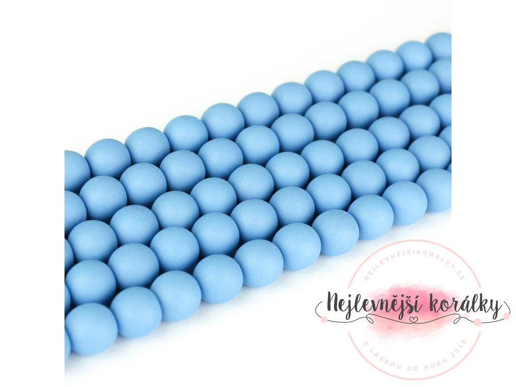 Korálky Estrela NEON - světle modré - ∅ 6 mm - 10 ks - Nejlevnější korálky