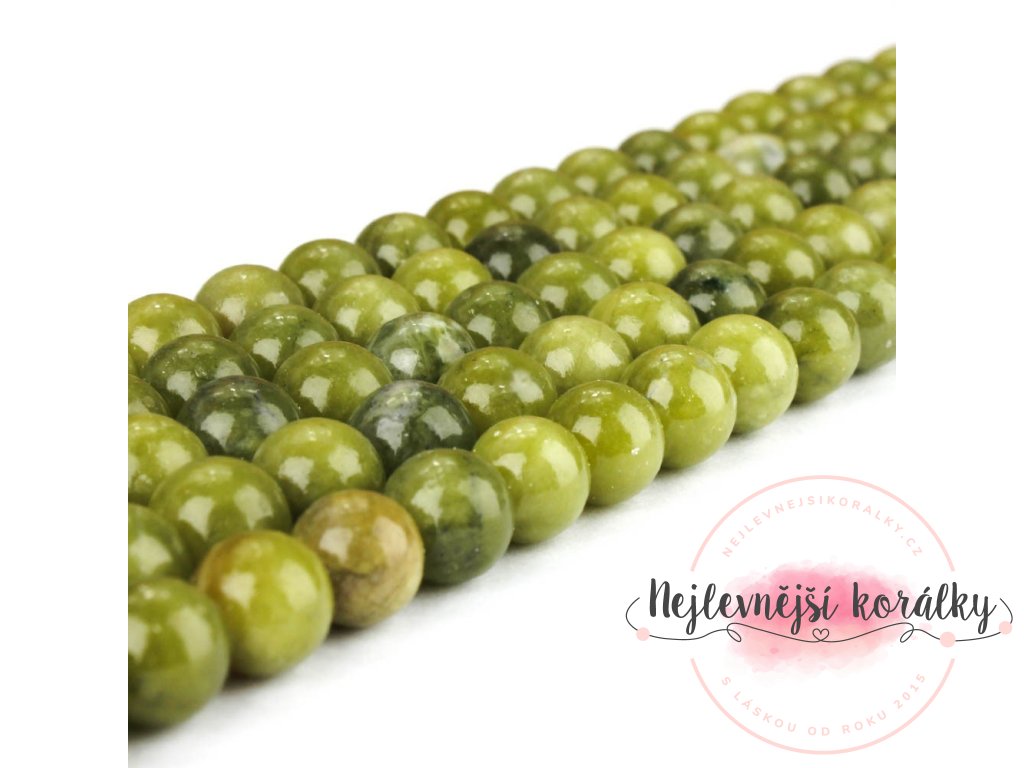 Přírodní čínský nefrit - ∅ 10 mm - 1 ks - Nejlevnější korálky