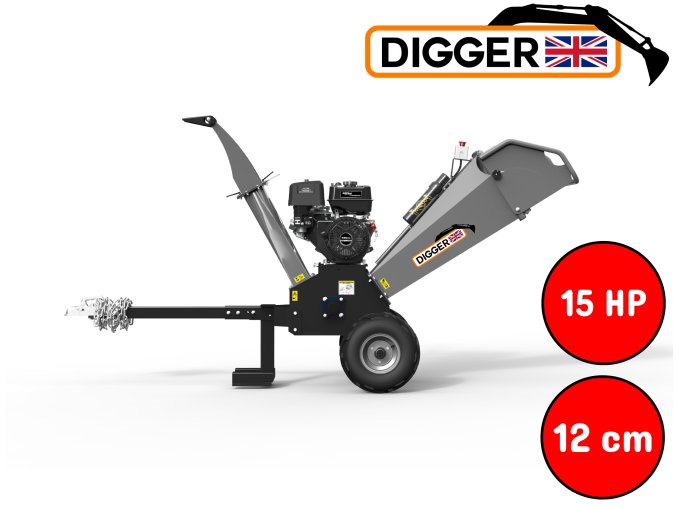 Štěpkovač, drtič dřeva, drtička, štěpkovačka, drtič větví Digger GS ...