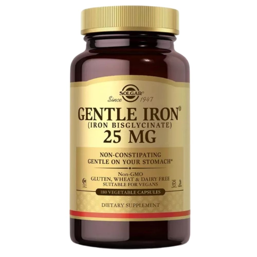 Solgar Gentle Iron 25 mg US - 180 rostlinných kapslí - Nejlevnější Výživa