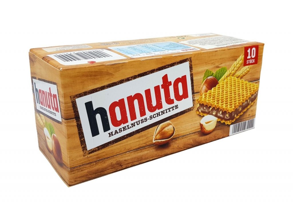 Ferrero Hanuta 10 kusů oplatek s lískovými oříšky, 220g - originál z Německa | NěmeckýEshop.cz