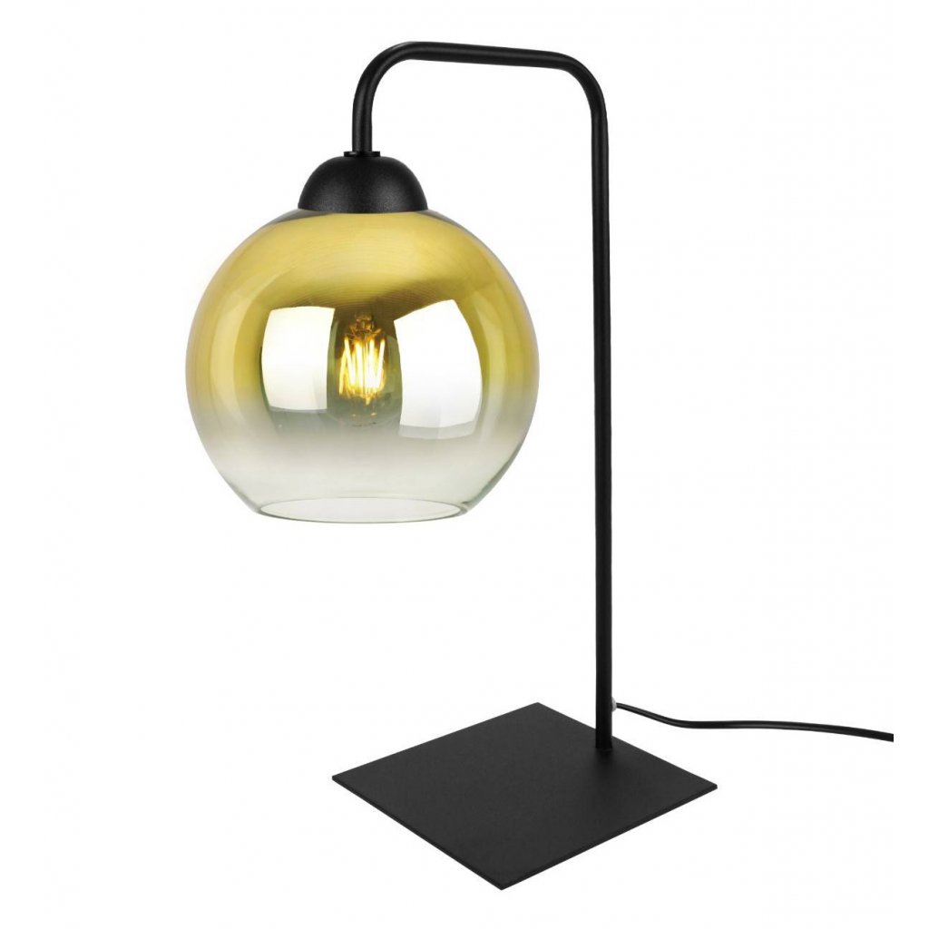 Stolní lampa Bergen Gold, 1x zlaté/transaprentní skleněné stínítko (fi ...