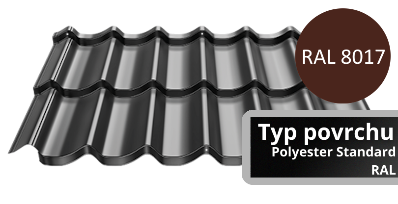 Plechová střešní krytina BP2 modul ALFA 2.0 taška 350 mm 0,5 RAL lesklá ...