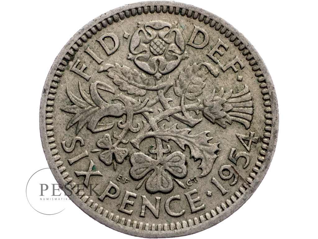 Six Pence 1954 • Numismatika Pešek