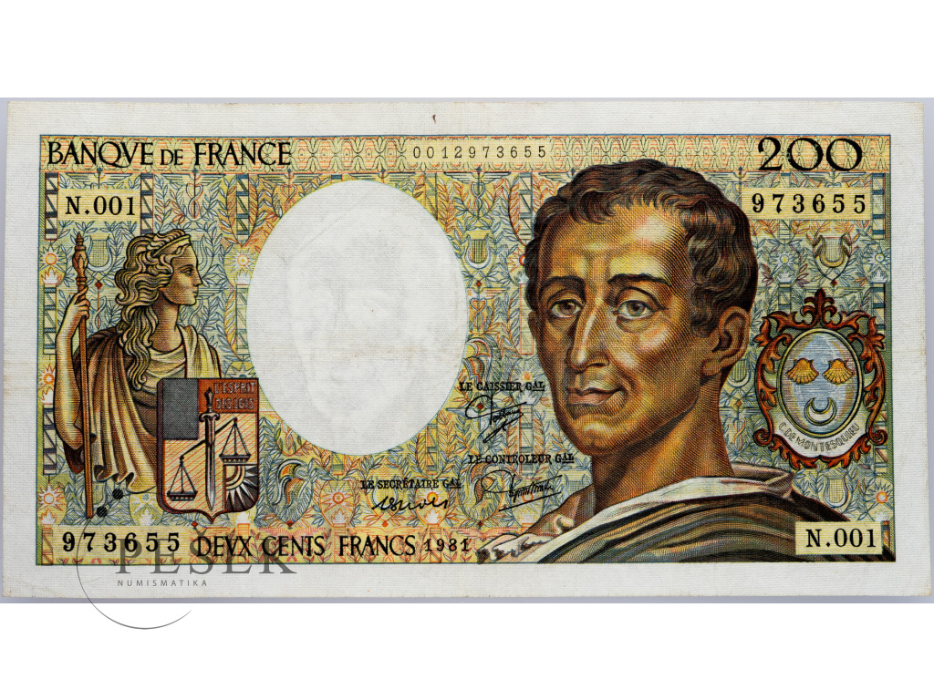 200 Francs 1981 • Numismatika Pešek