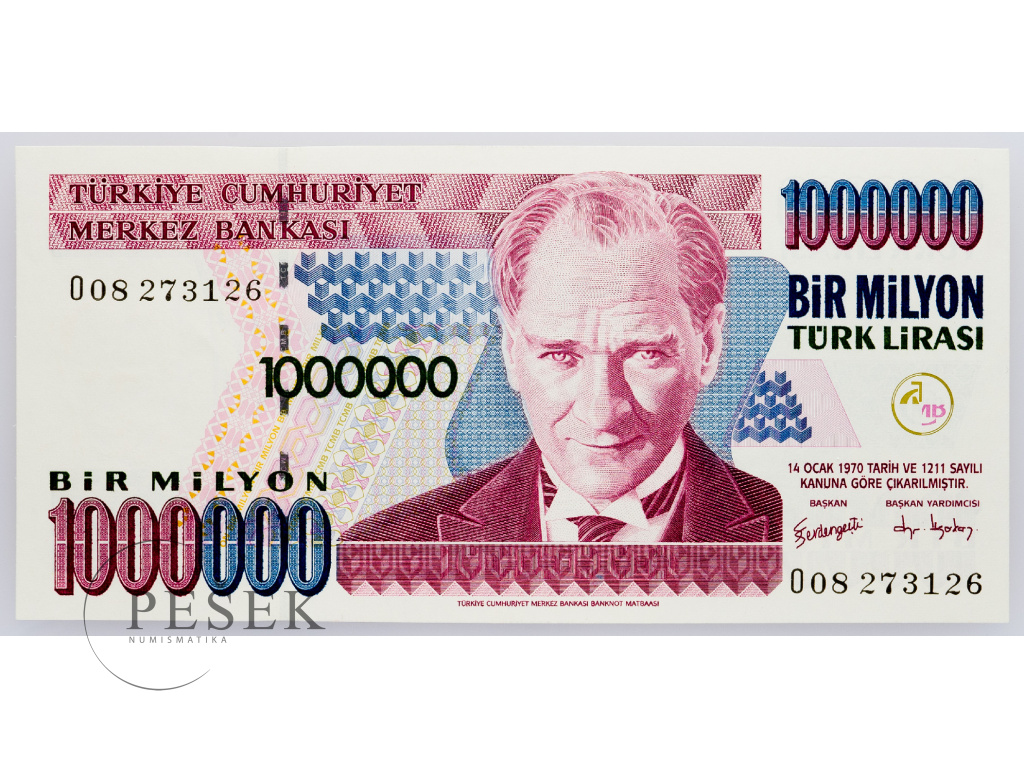1000000 Lira 2002 • Numismatika Pešek