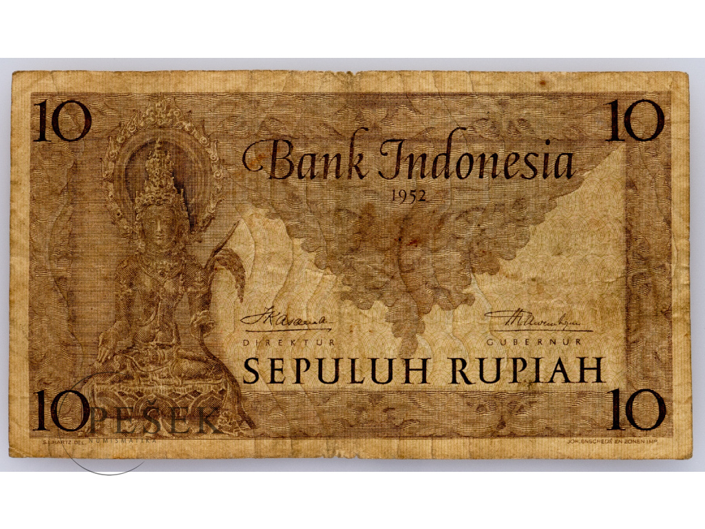 10 Rupiah 1952 • Numismatika Pešek