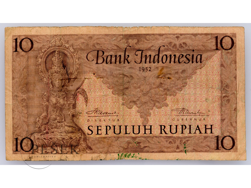 10 Rupiah 1952 • Numismatika Pešek