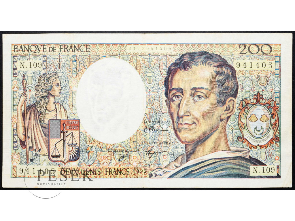 200 Francs 1992 • Numismatika Pešek