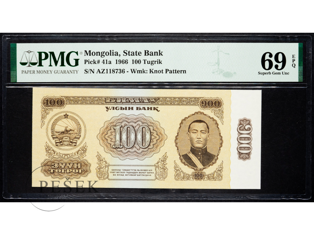 100 Tugrik 1966 • Numismatika Pešek