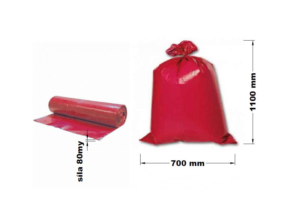 PE odpadový pytel uzavíratelný - 120 l, 40 µm 70 x 110 cm, 20 kusů ...