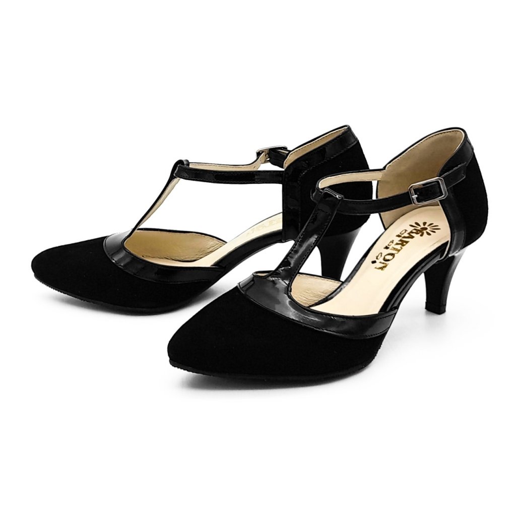 Dámské kožené lodičky 1762 BARTON černé - obuvlili.cz