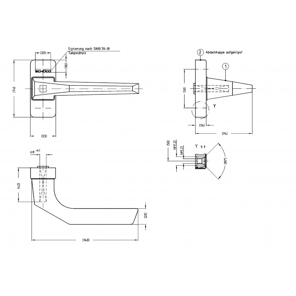 Schüco dveřní klika SPRING - OKNODÍLY