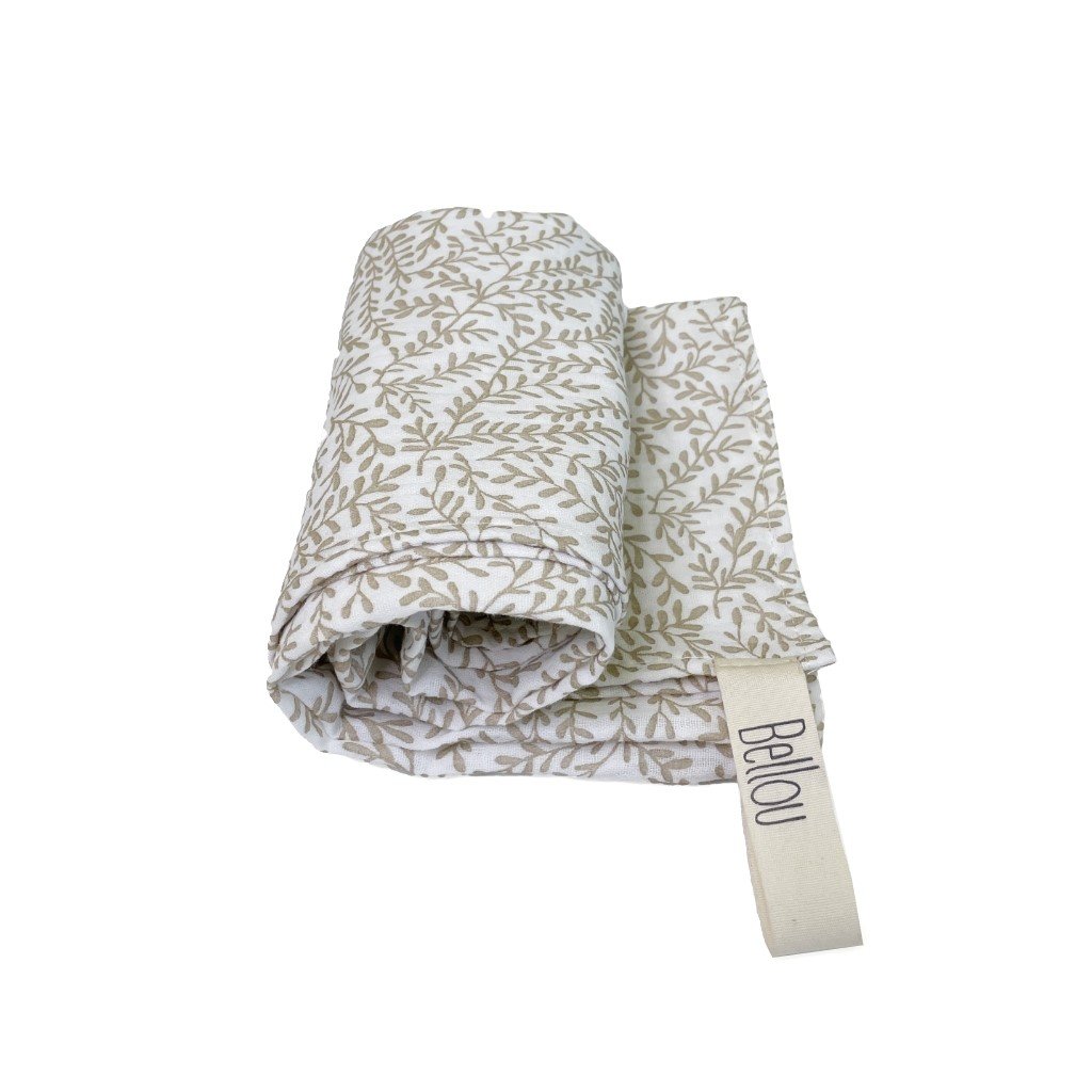 BELLOU Mušelínová plena Cream Leaves 70 x 70 cm - Ondalek.cz