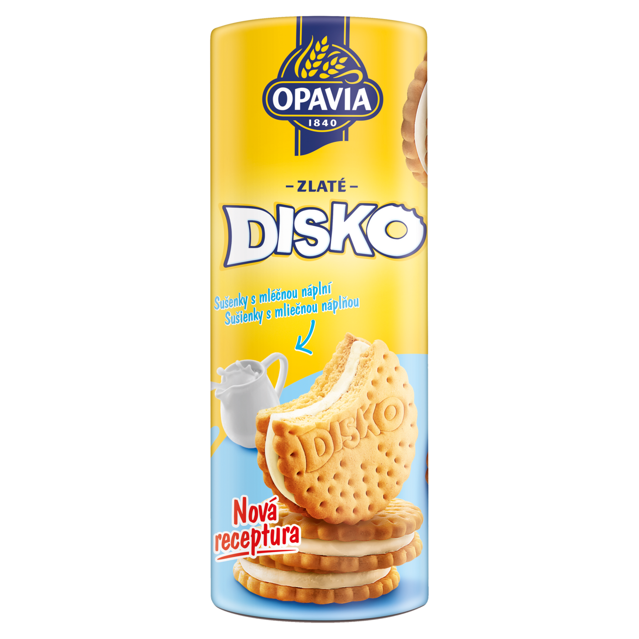 Opavia Zlaté Disko sušenky s mléčnou náplní 169g - Opamarket