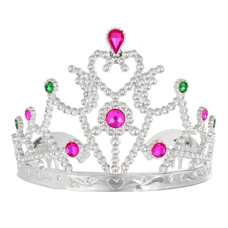 Korunka pro princeznu stříbrná s kamínky - OslavmeTo.cz