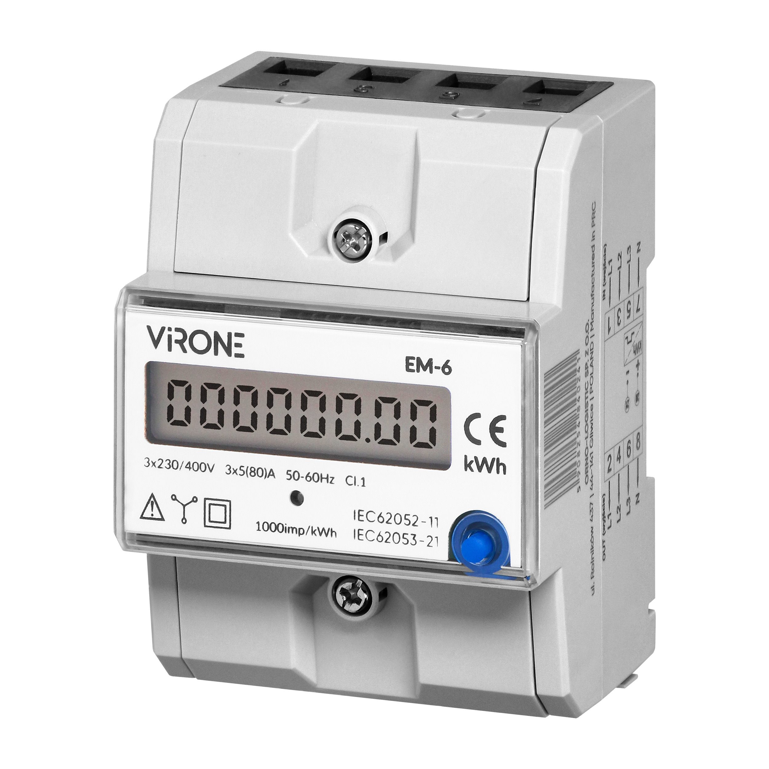 Trojfázový elektromer 80A DIN TH 35mm EM-6 | Pabex.sk