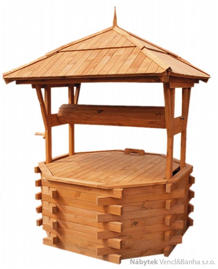 dřevěná zahradní dekorační studna STU5 pr.100 jandr - Palubky-nabytek.cz