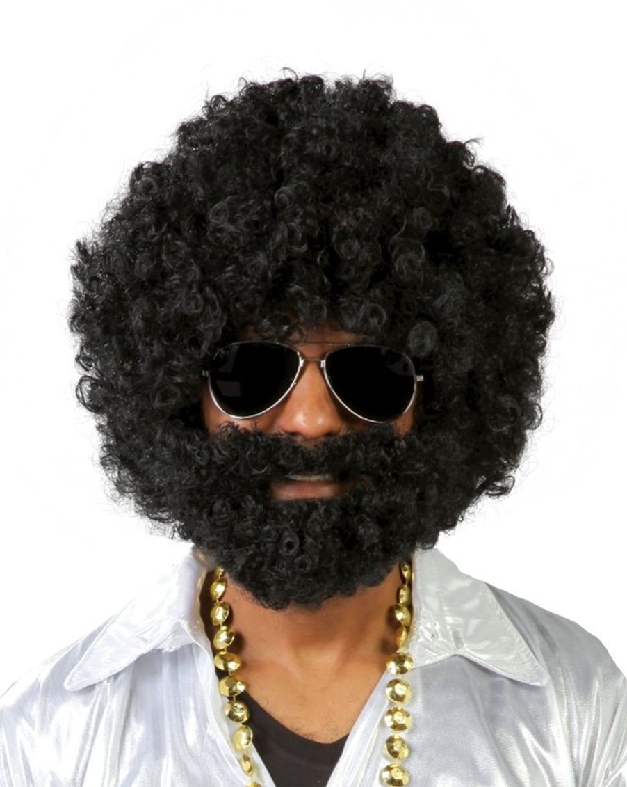 Mega afro paruka s plnovousem