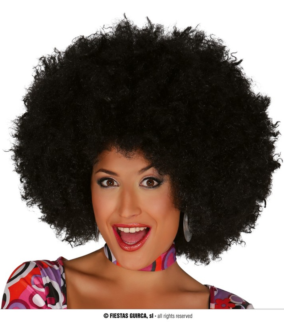 MEGA Afro paruka kudrnatá černá