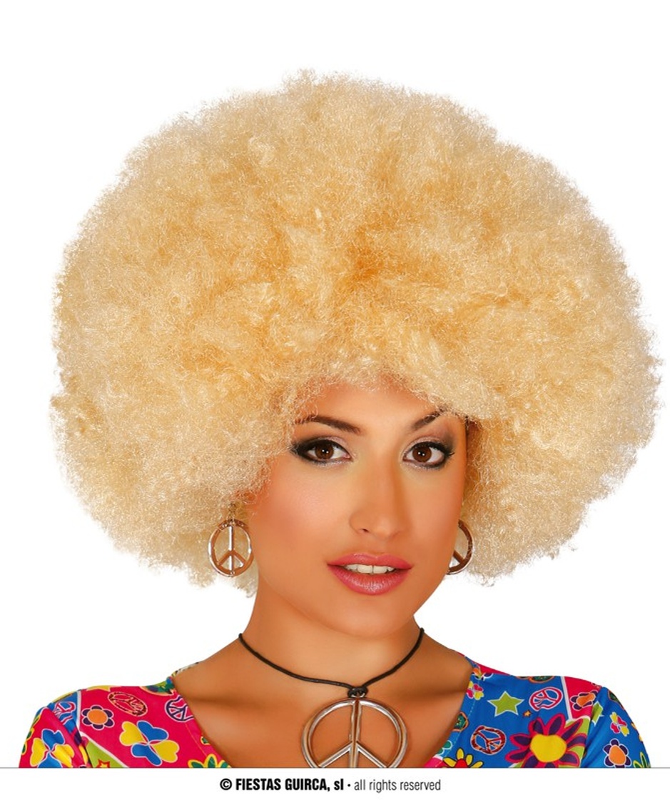 MEGA Afro paruka kudrnatá blond