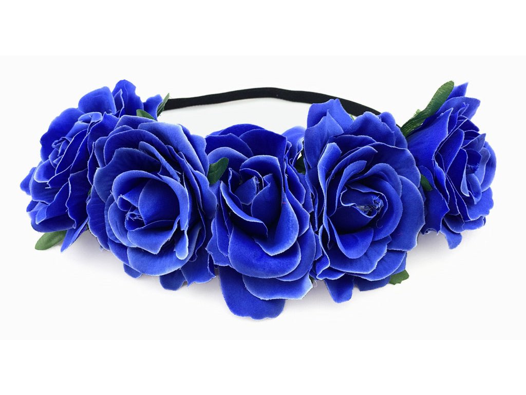 Květinová čelenka růže modrá | PARTYON.cz