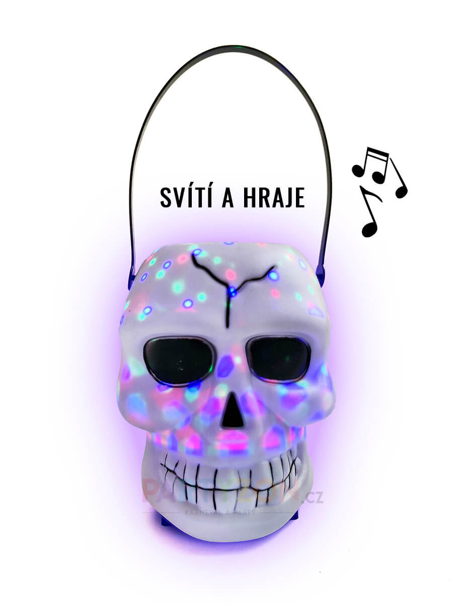 Svítící lucerna Lebka | Halloween dekorace