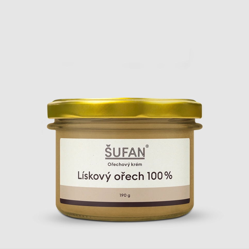 ŠUFAN LÍSKOOŘECHOVÉ MÁSLO 100% 190g - Pastry.cz