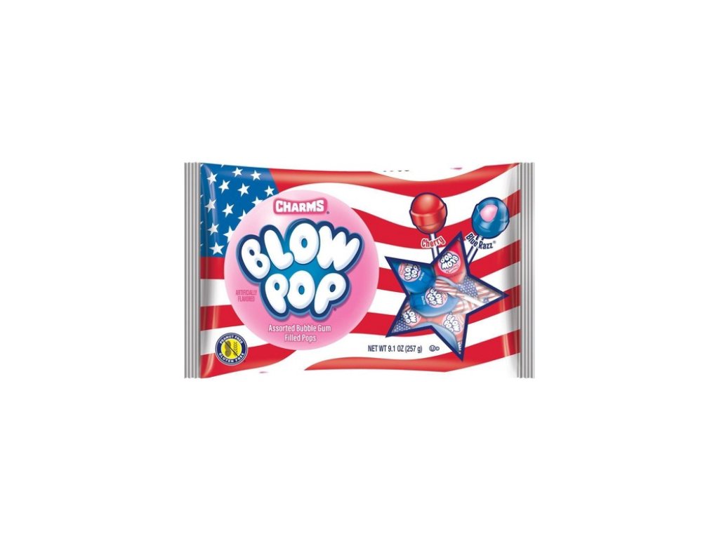 Charms Blow Pop Cherry & Raspberry Flavour Assorted Bubble Gum Filled ...