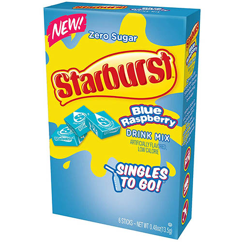 Starburst Blue Raspberry Drink Singles To Go Zero Sugar (6x13.5g) 81g ...