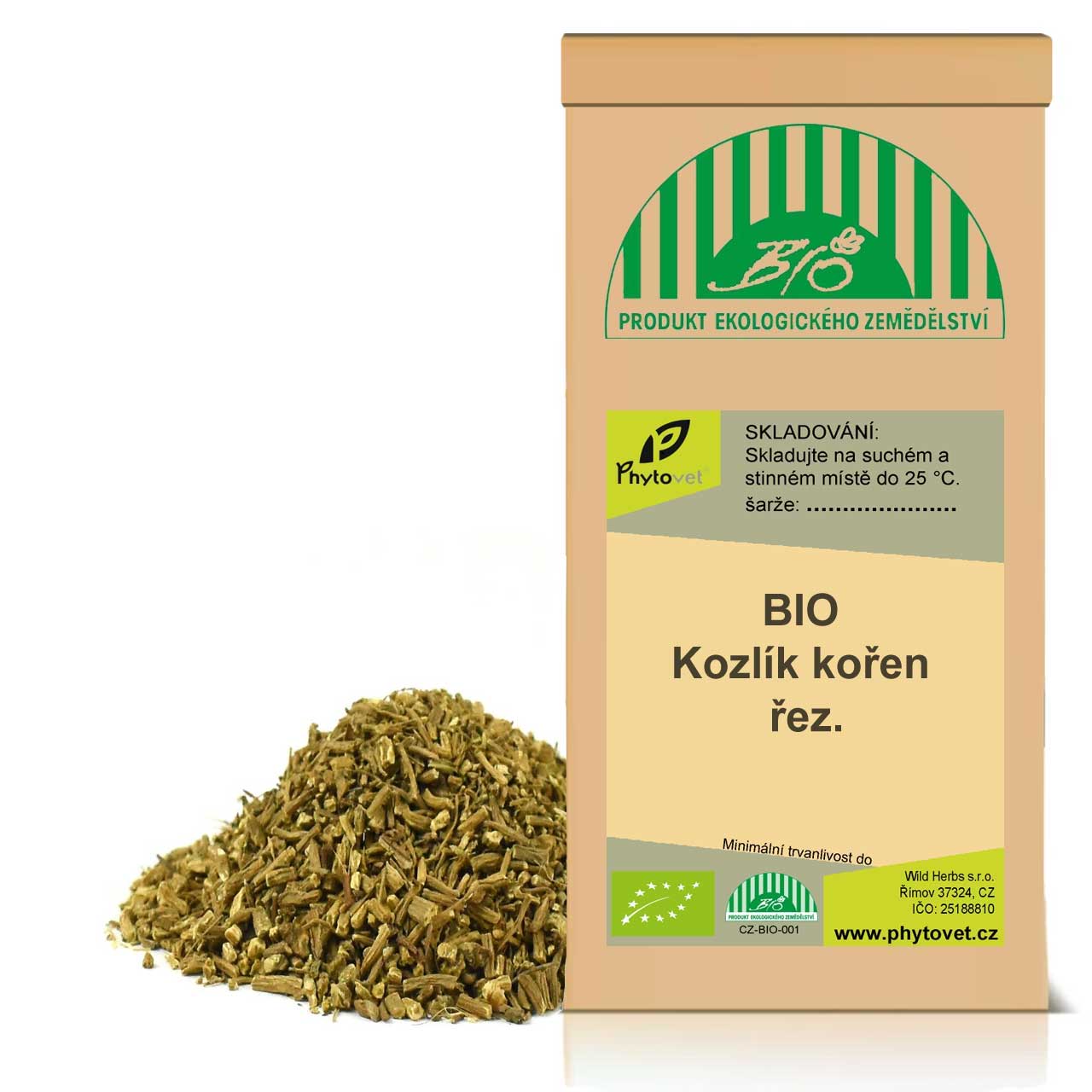 Kozlík kořen řez. BIO - Phytovet.cz
